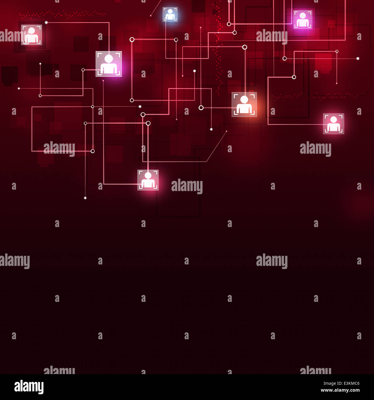 abstract communication technologies on dark red background Stock Photo ...