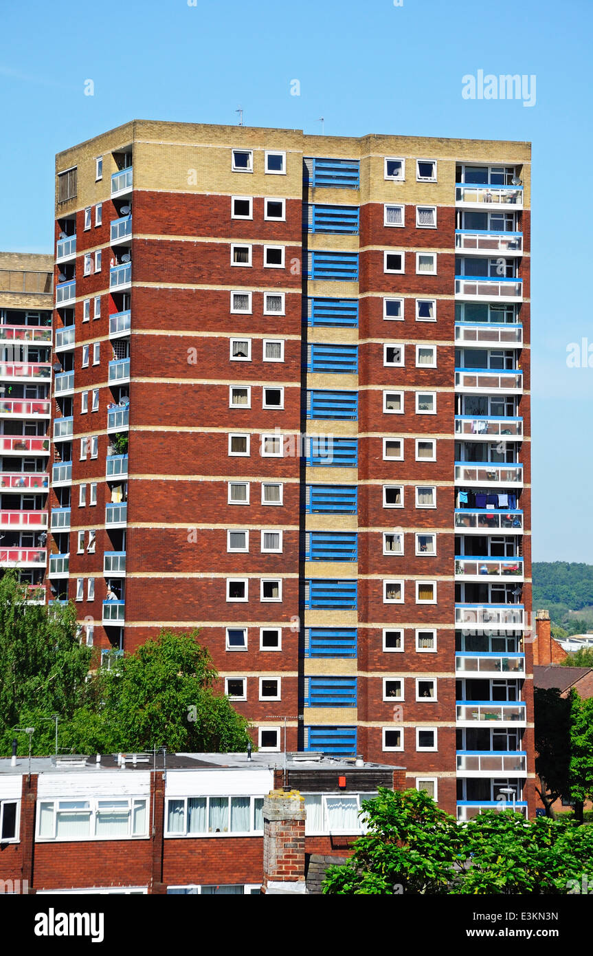 Residential tower blocks, Tamworth, Staffordshire, England, UK, Western ...