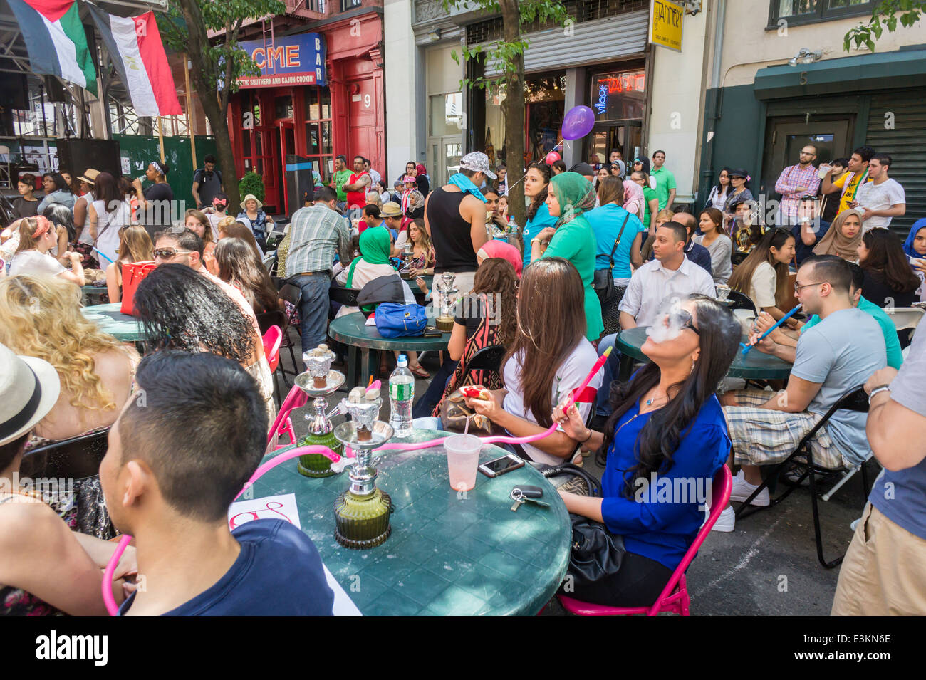 Hookah smokers on Great Jones Street in the Noho neighborhood of New ...