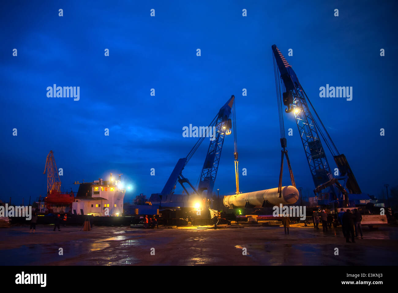 Loading in port Stock Photo - Alamy