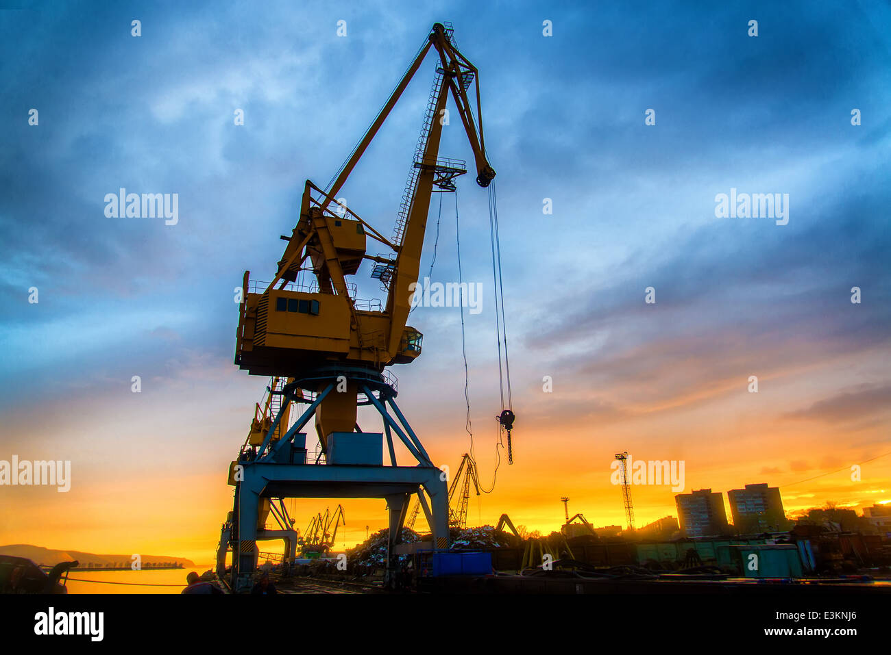 Crane in port Stock Photo - Alamy