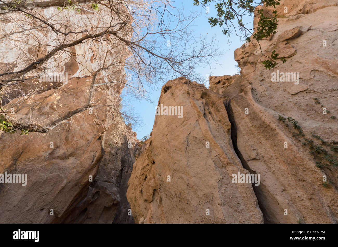 A tall cliff in Bandelier National Monument, New Mexico, USA Stock ...
