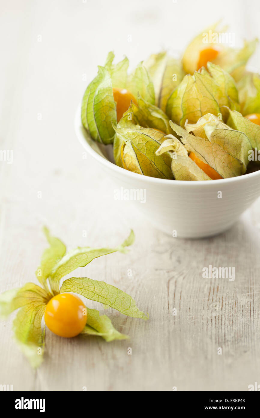 Physalis in wooden bowl hi-res stock photography and images - Alamy