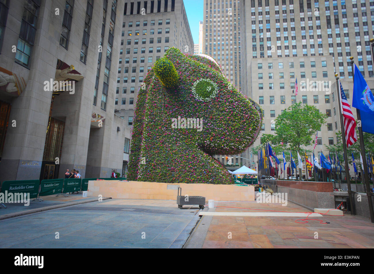 Jeff Koons' sculpture "Split-Rocker" is readied for its debut in ...