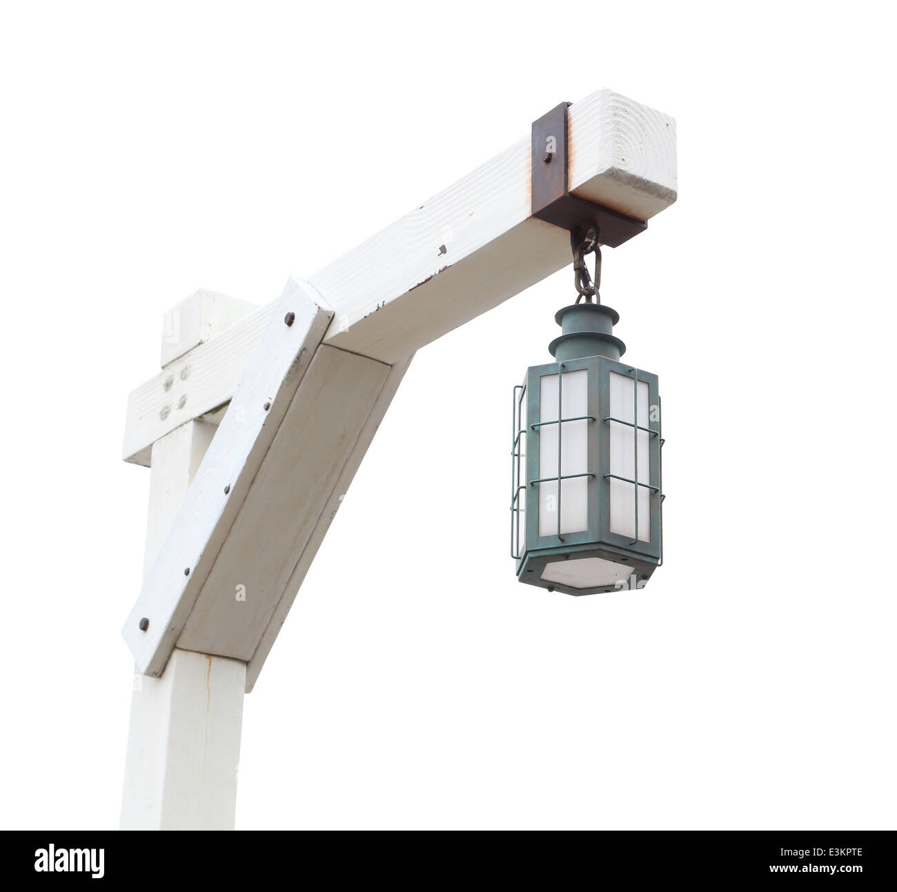 Wooden street lamp post Cut Out Stock Images & Pictures - Alamy