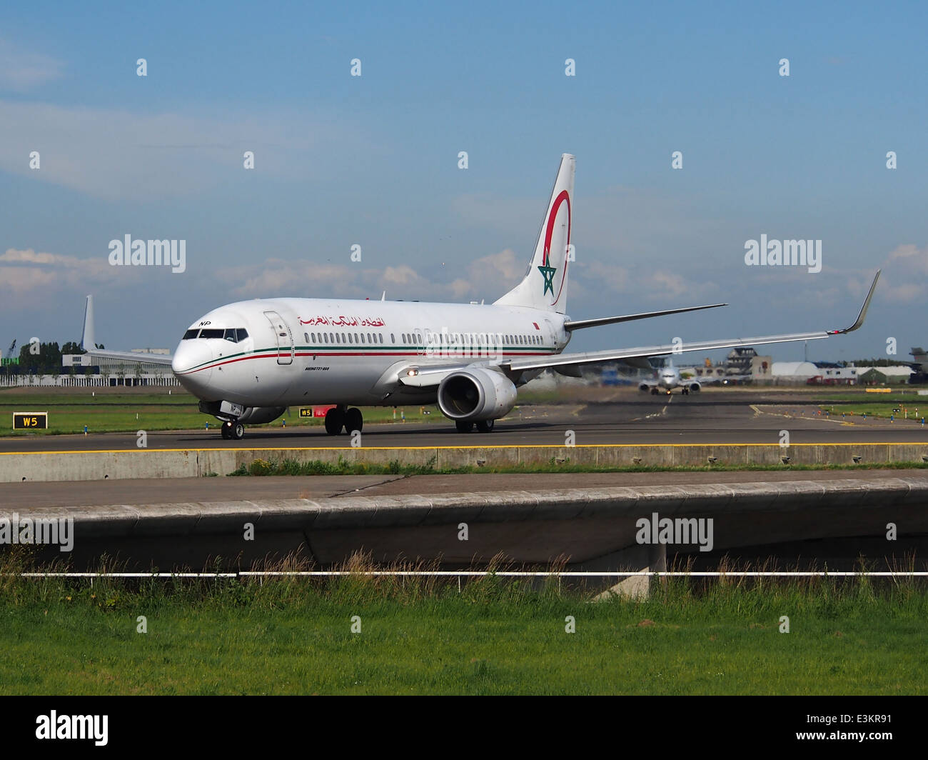 CN-RNP, a Boeing 737-8B6(WL) from Royal Air Maroc, taxis at Schiphol ...