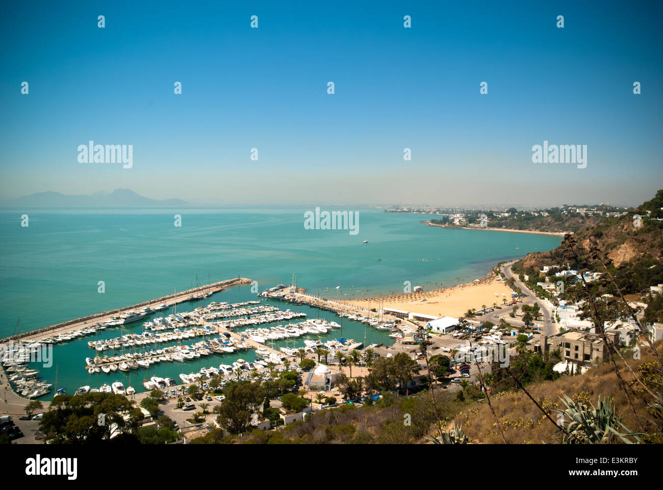 View of the Mediterranean sea from Sidi Bou Said Stock Photo - Alamy