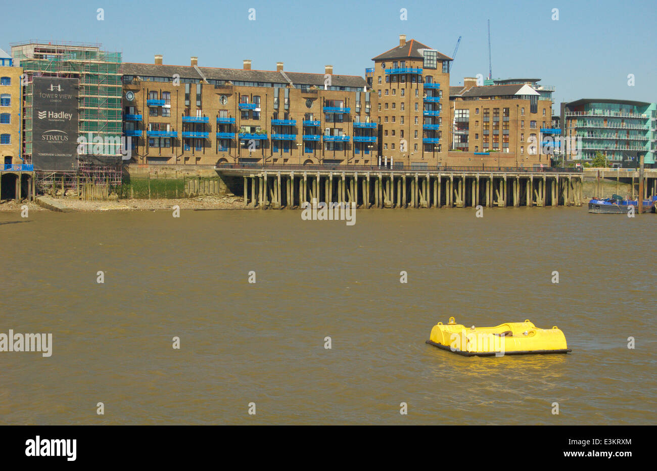 Waterfront warehouse conversion flats in London, England Stock Photo ...