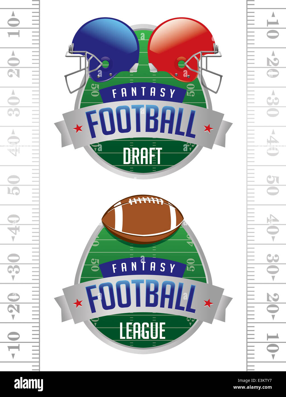 An illustration of American Fantasy Football badges Stock Photo - Alamy