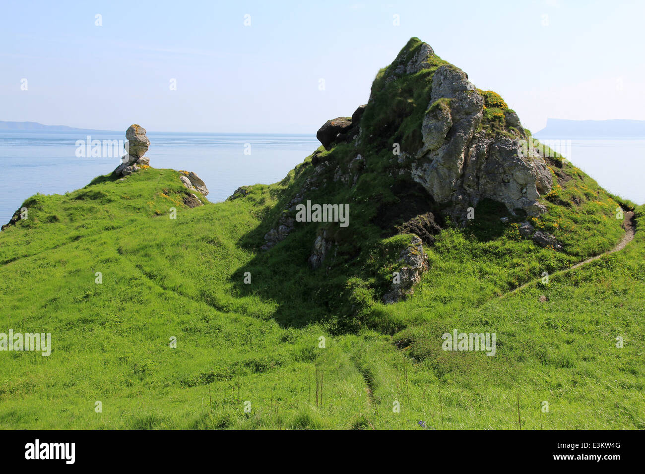 Spectacular location at Kinbane Head on the Causeway coast in Northern ...