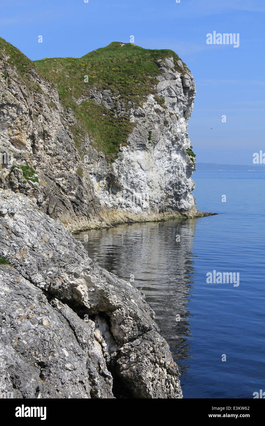 Spectacular location at Kinbane Head on the Causeway coast in Northern ...