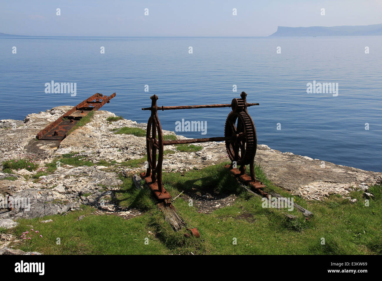 Spectacular location at Kinbane Head on the Causeway coast in Northern ...