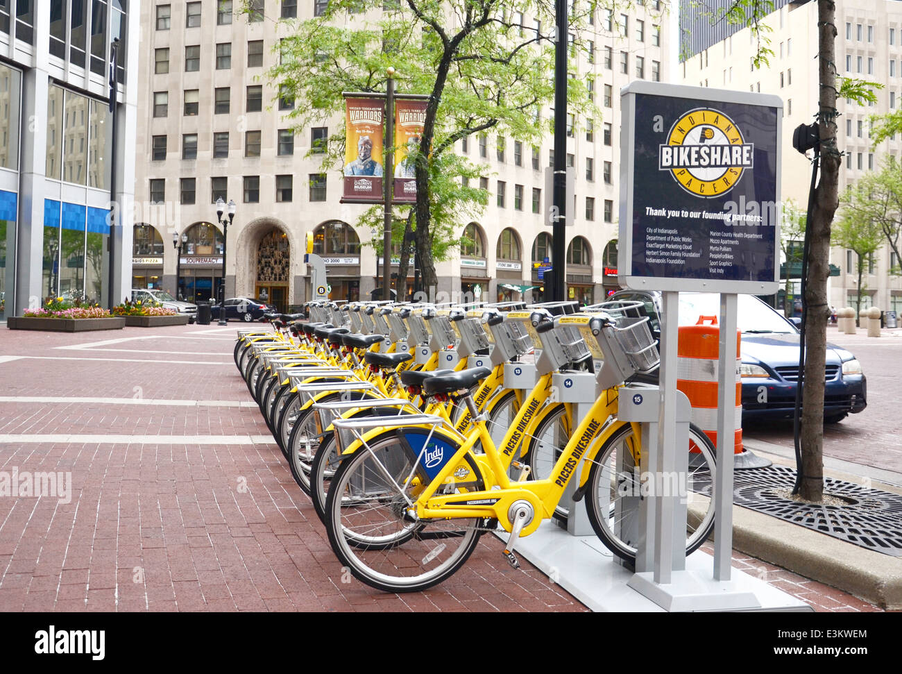 INDIANAPOLIS - JUNE 15: Bicycle rental station in Indianapolis, shown ...