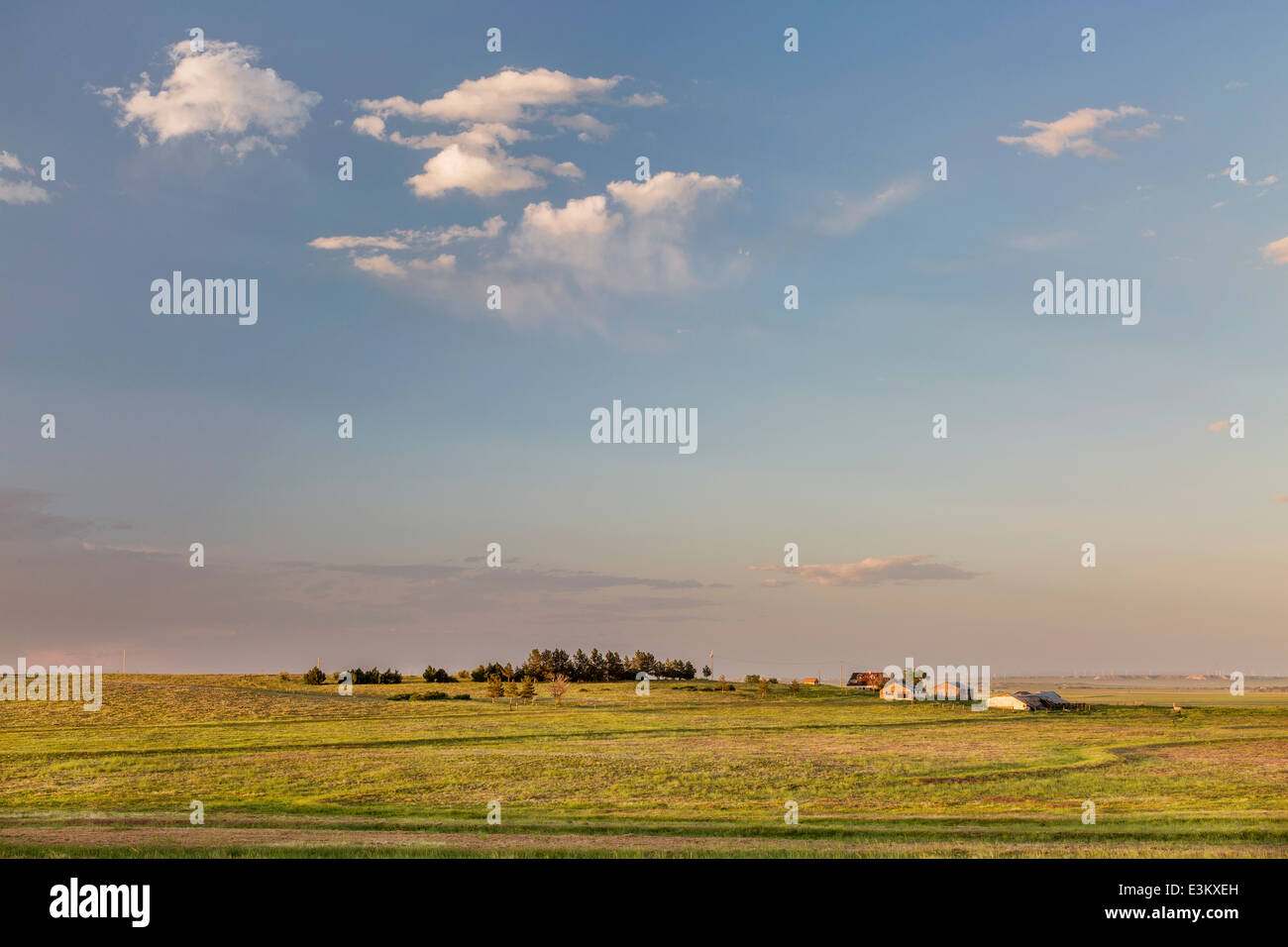 farmland and prairie landscape in eastern Colorado - Pawnee National ...
