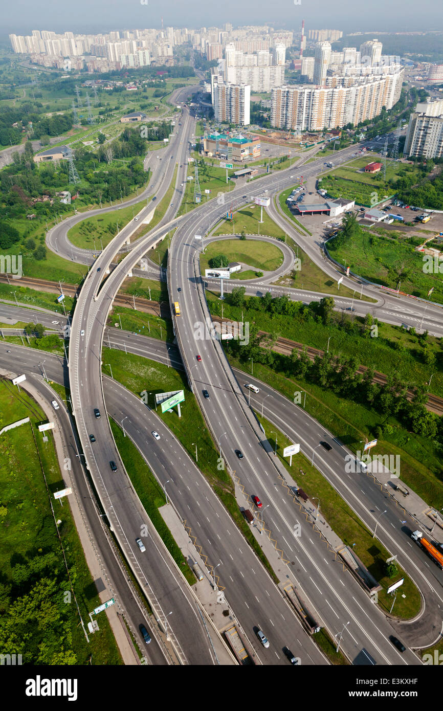 Aerial view highway in moscow hi-res stock photography and images - Alamy
