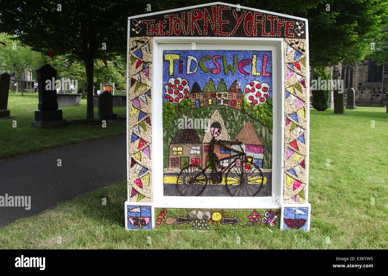 2014 Well Dressing in the Peak District Village of Tideswell Stock ...