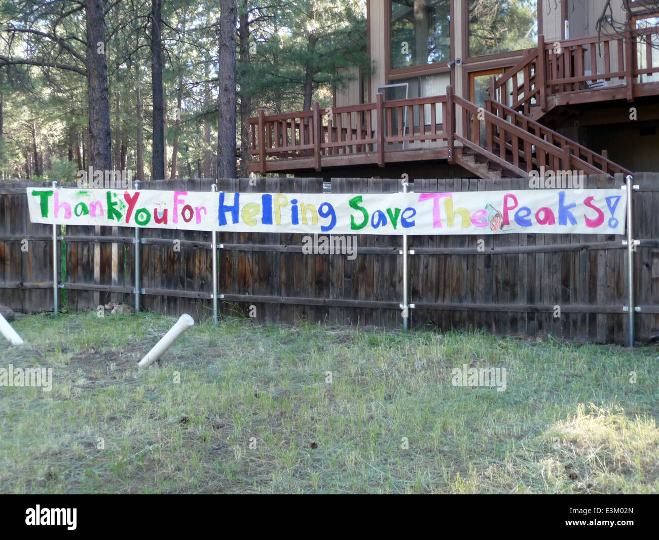 A sign of appreciation for firefighters at the Schultz Fire in Coconino ...