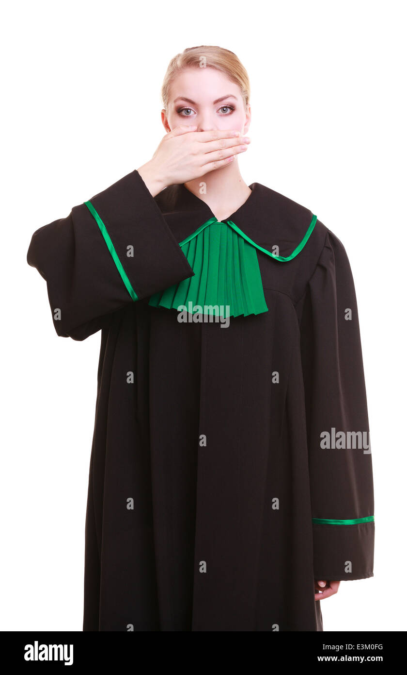 Law court or justice. Portrait of woman lawyer attorney wearing classic ...
