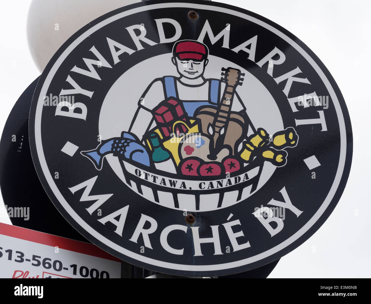 Byward Market Sign on a lamp post. A market sign in the downtown market ...