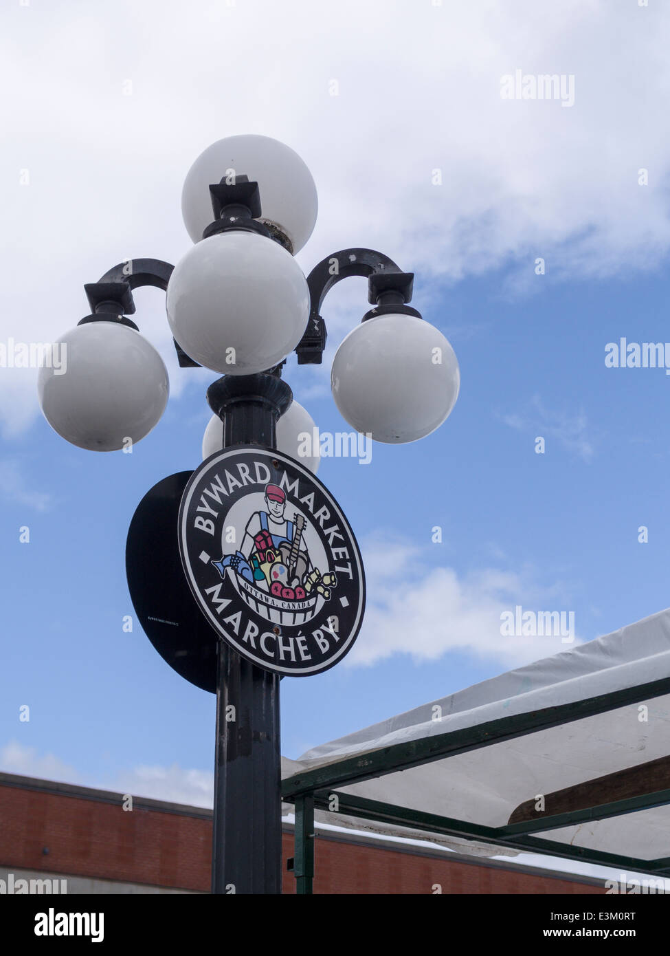 Byward Market Sign on a lamp post. A market sign in the downtown market ...