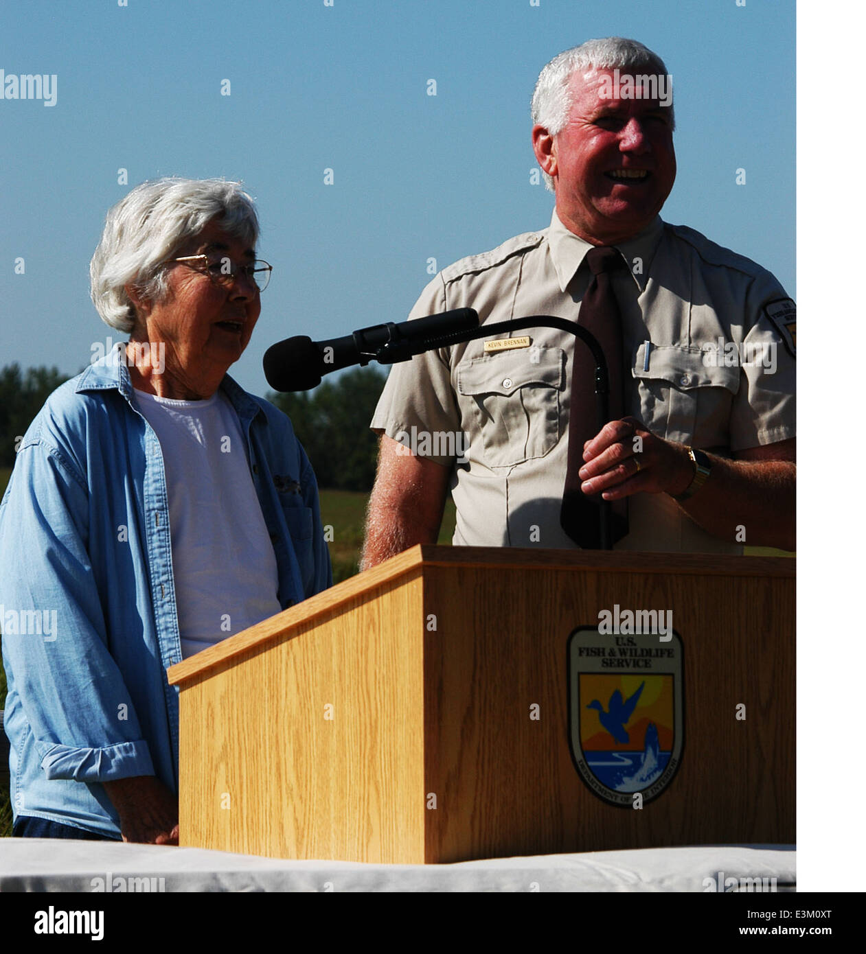 Lois Mann and Kevin Brennan from U.S. Fish and Wildlife Service are ...
