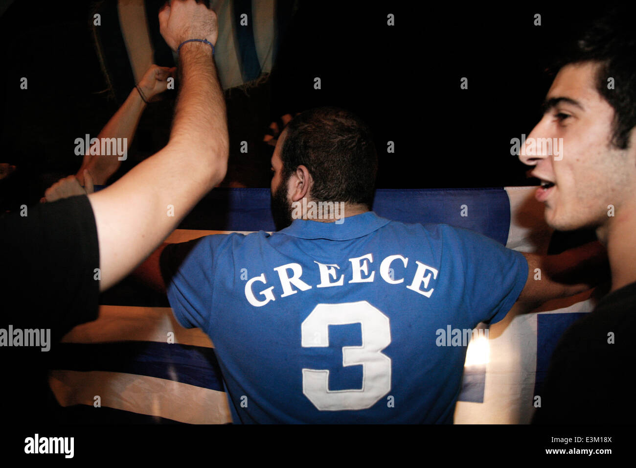 Thessaloniki, Greece. 25th June, 2014. Greeks celebrate the victory ...
