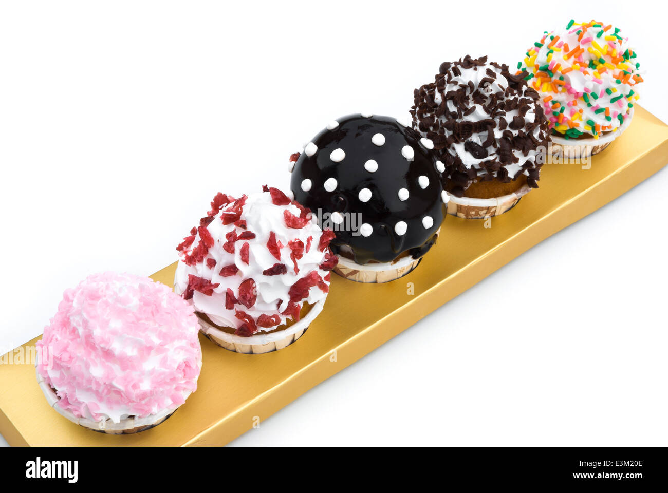 top view cup cakes line up Stock Photo - Alamy