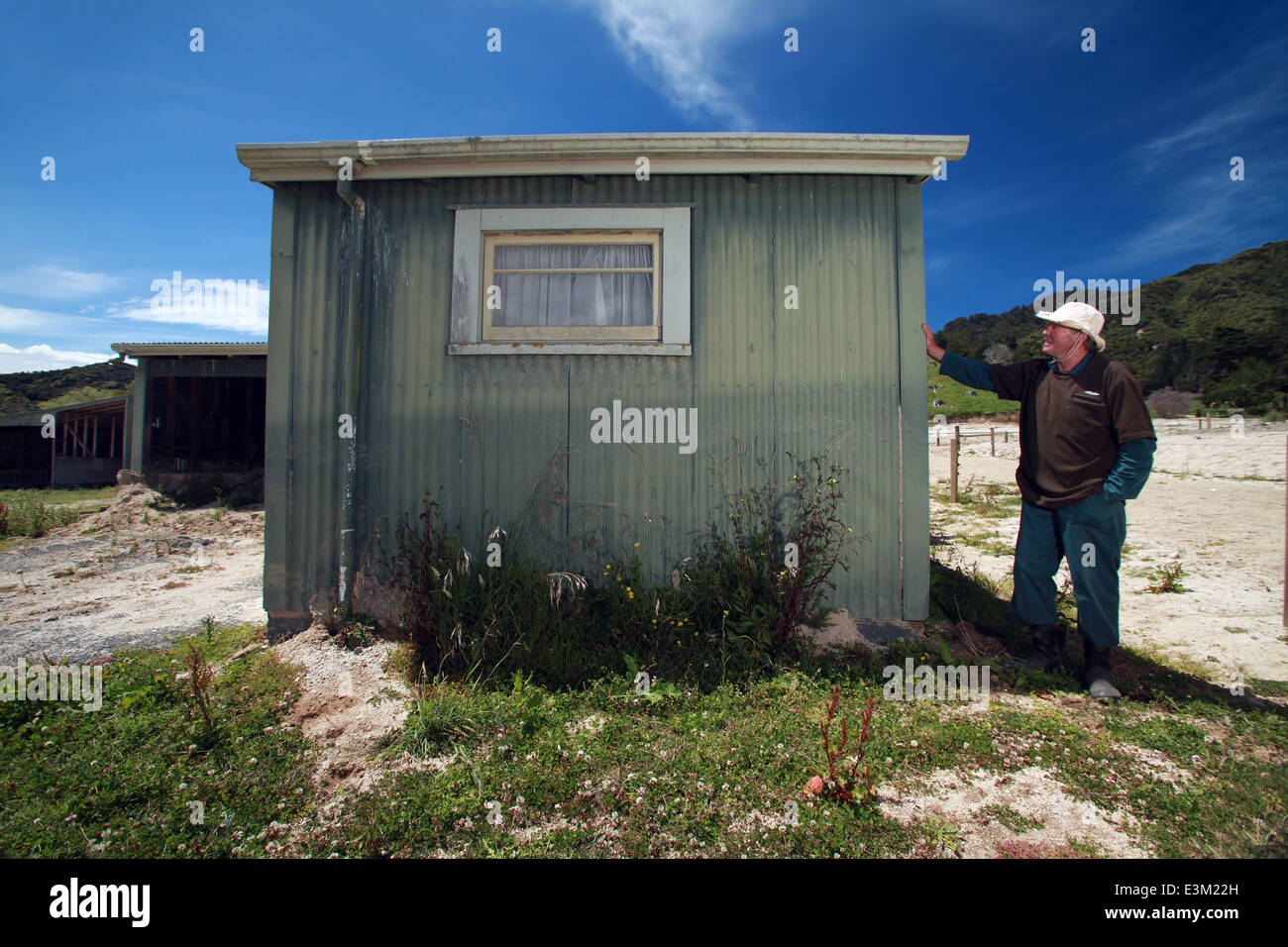 Farmer Mike Roberston shows the flood tide mark a year after ...