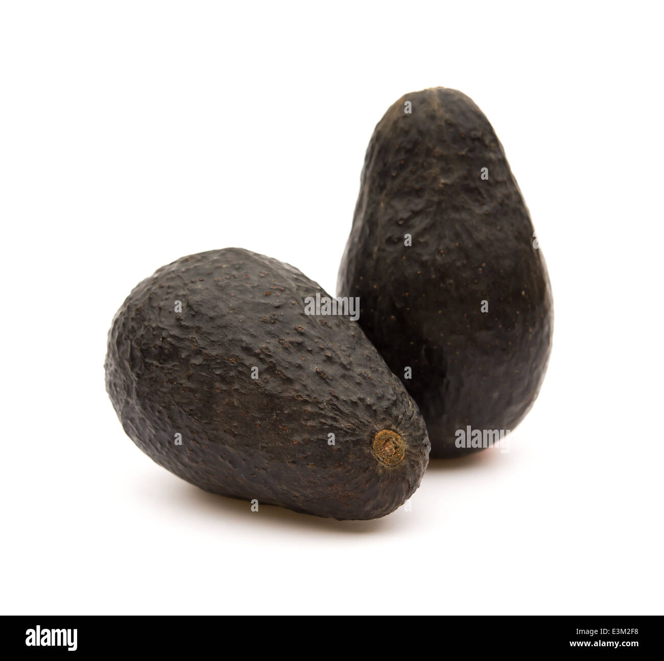 two avocados on a white background Stock Photo - Alamy