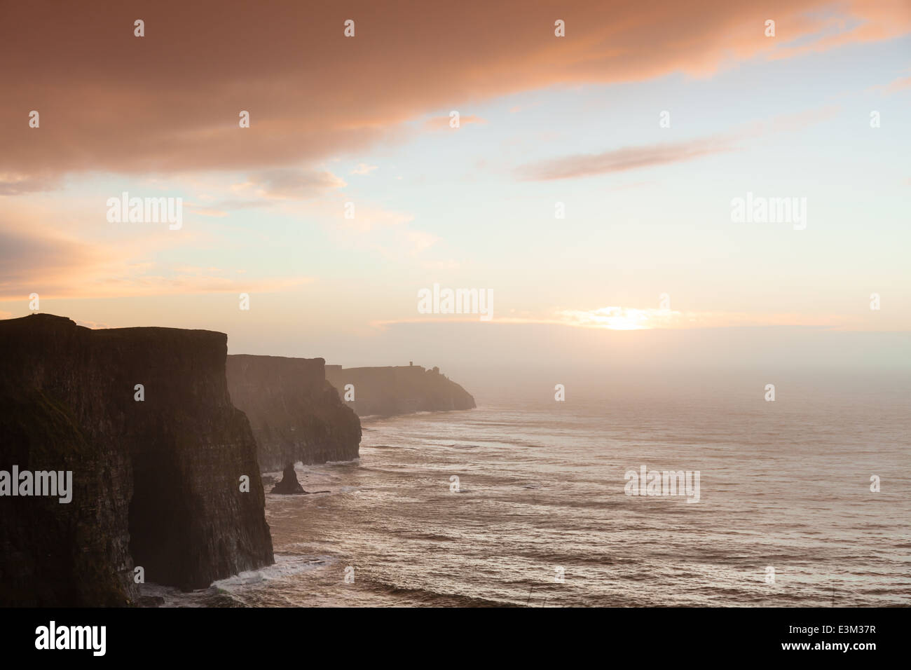 Cliffs of Moher at sunset in Co. Clare Ireland Europe. Beautiful ...