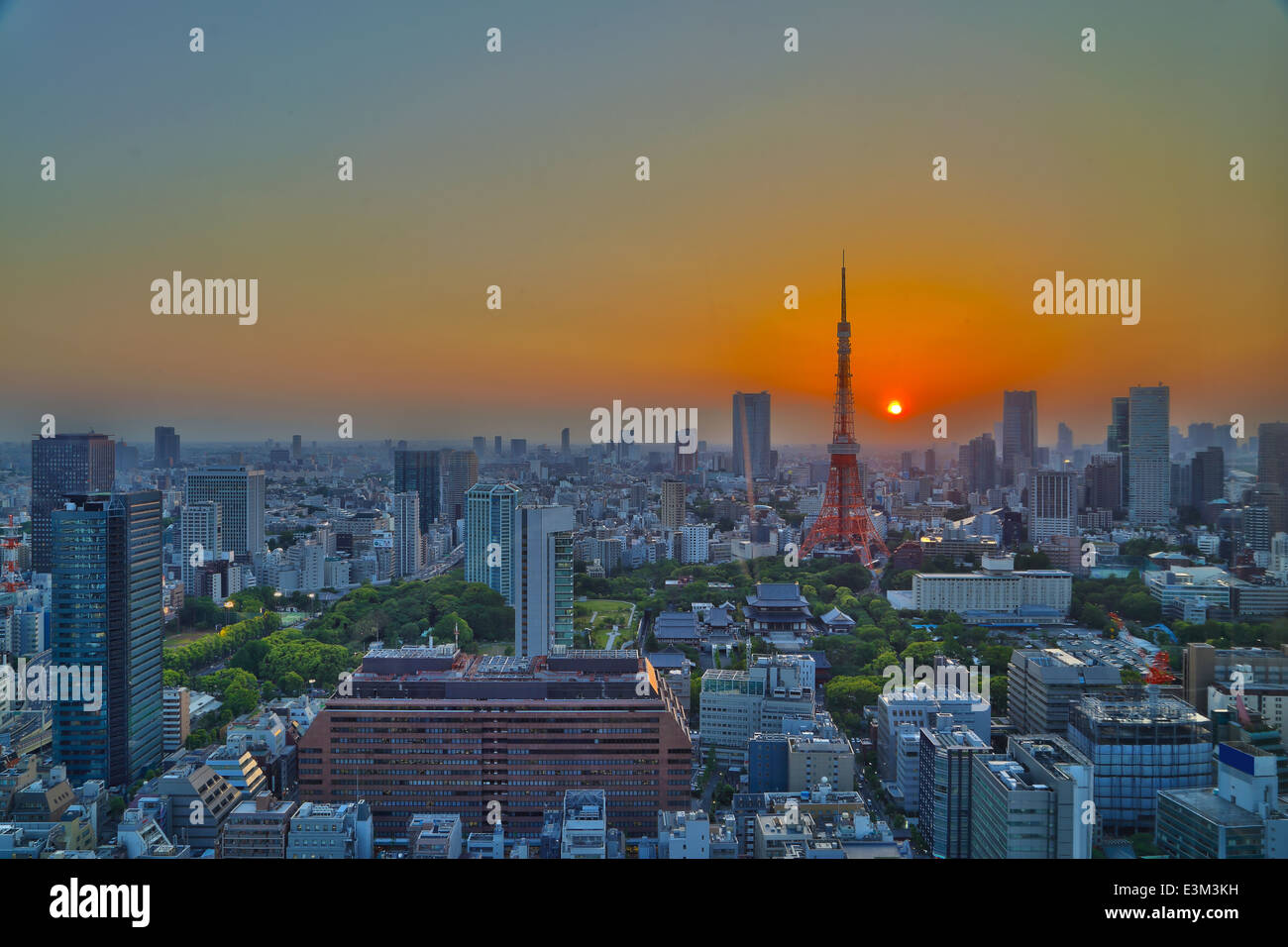 top view of Tokyo cityscape at sunset, Japan (HDR image Stock Photo - Alamy