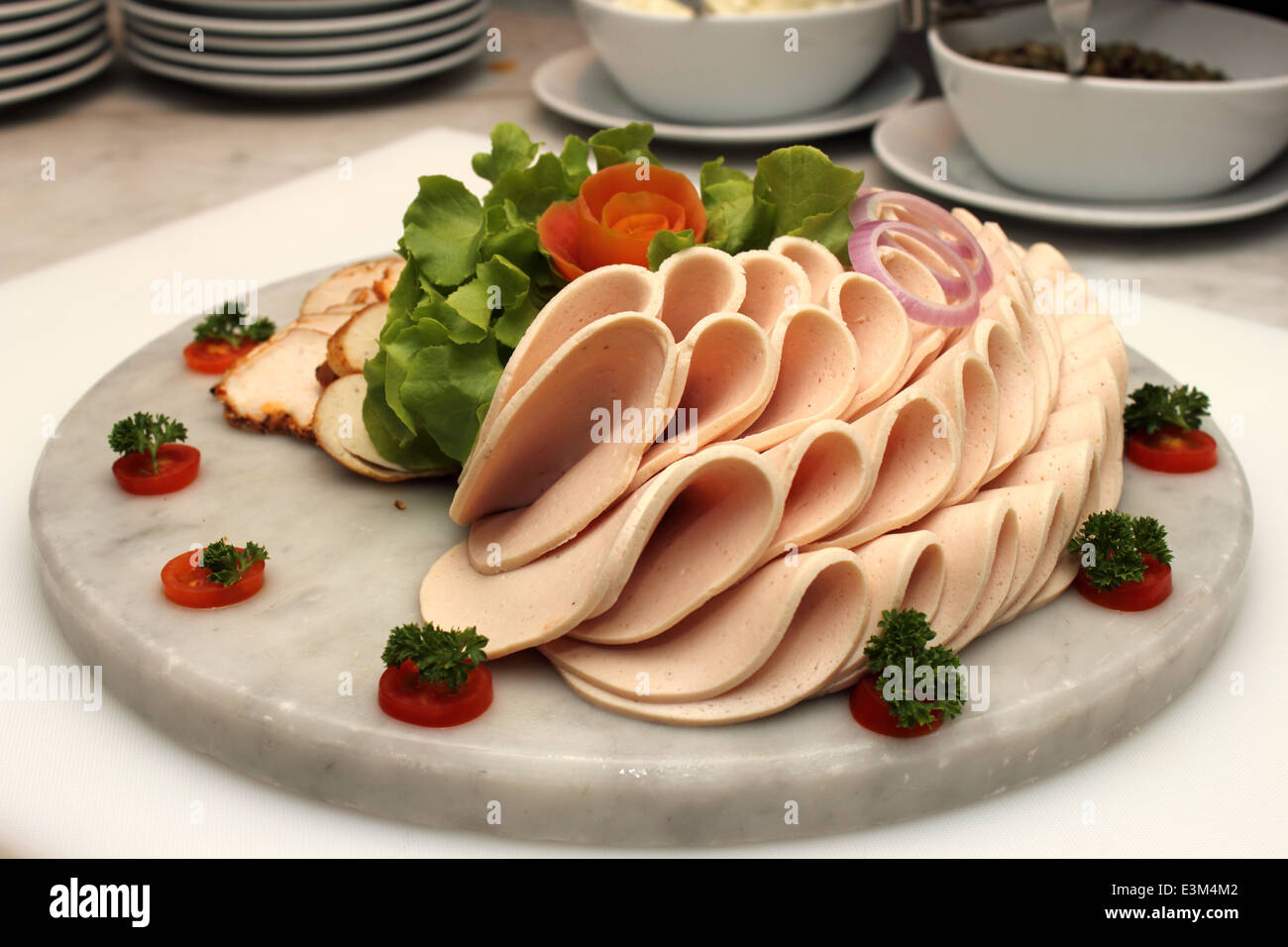 A Platter of assorted cold cut slices Stock Photo - Alamy