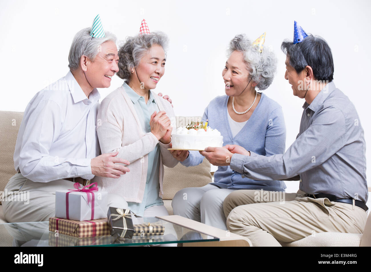 Four women having birthday party hi-res stock photography and images ...