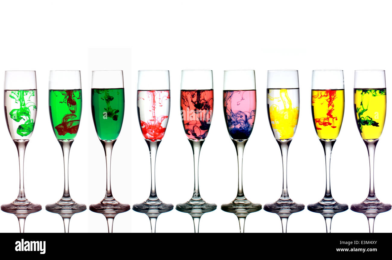 Colored Mixture Glasses Stock Photo - Alamy