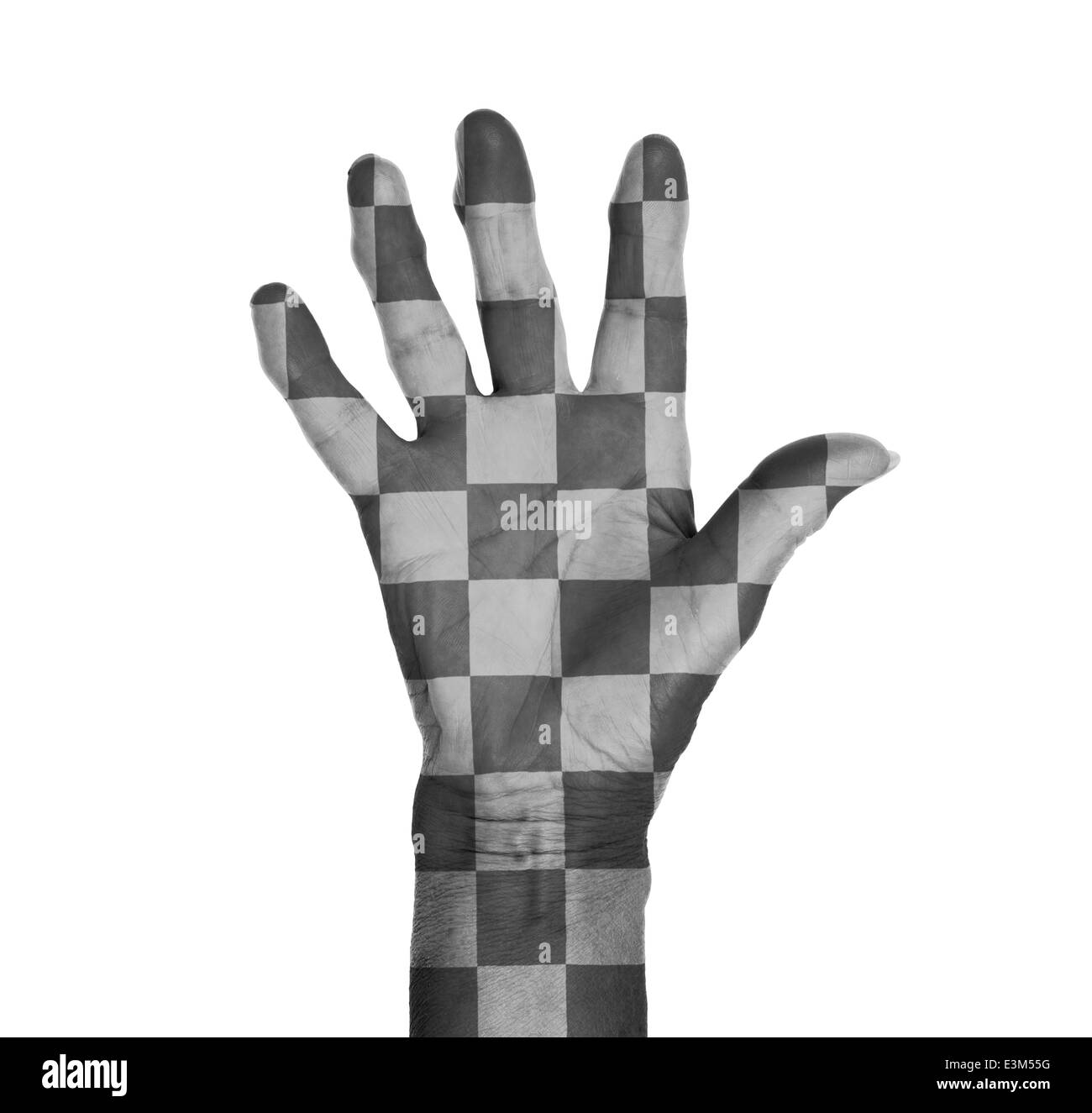 Hand symbol, saying five, saying hello or saying stop, finish flag ...