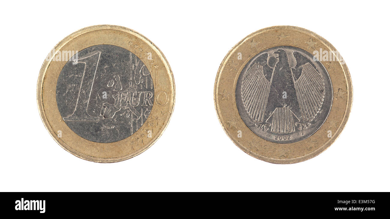 One euro coin, isolated on white background Stock Photo - Alamy