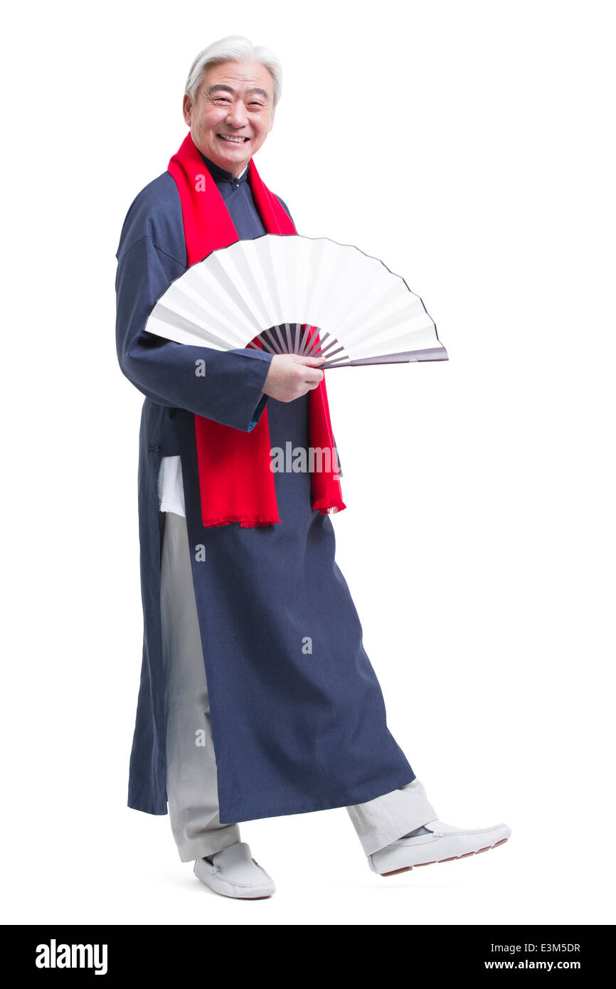 Old chinese man walking beijing Cut Out Stock Images & Pictures - Alamy