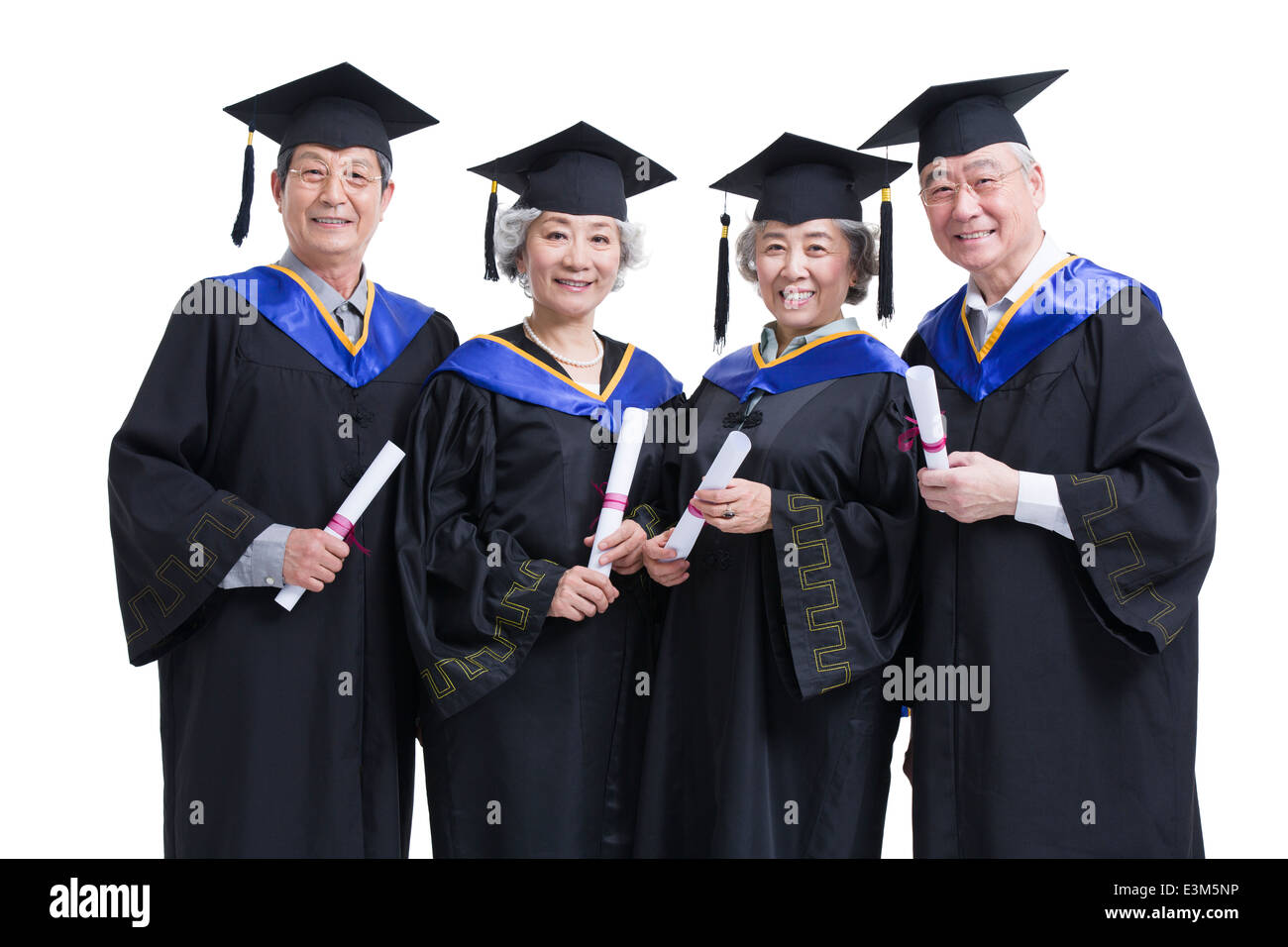 Senior students cheering for graduation Stock Photo - Alamy