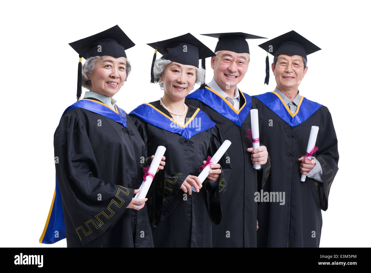 Senior students cheering for graduation Stock Photo - Alamy
