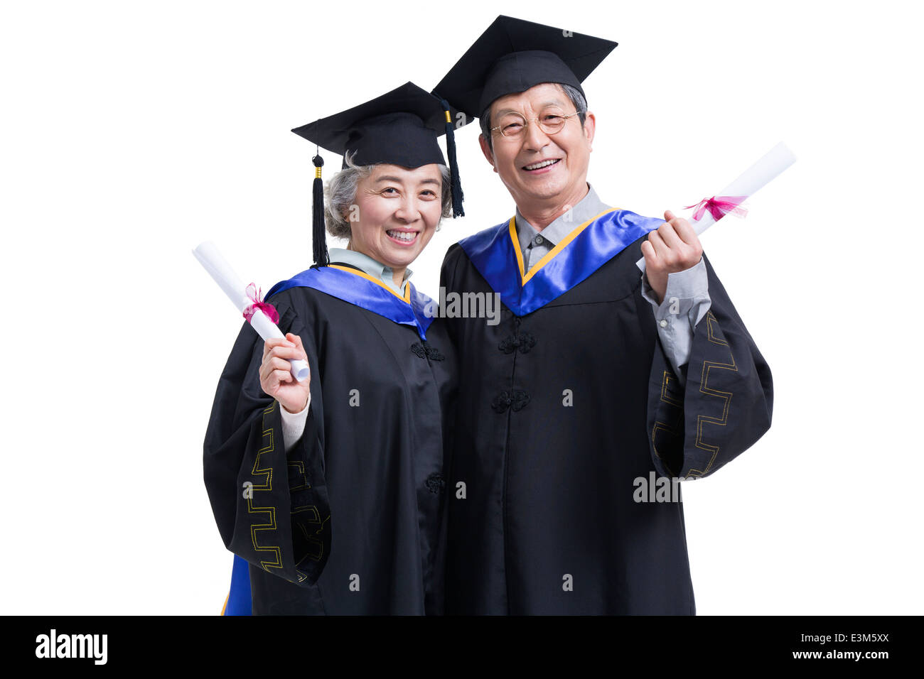 Senior students cheering for graduation Stock Photo - Alamy