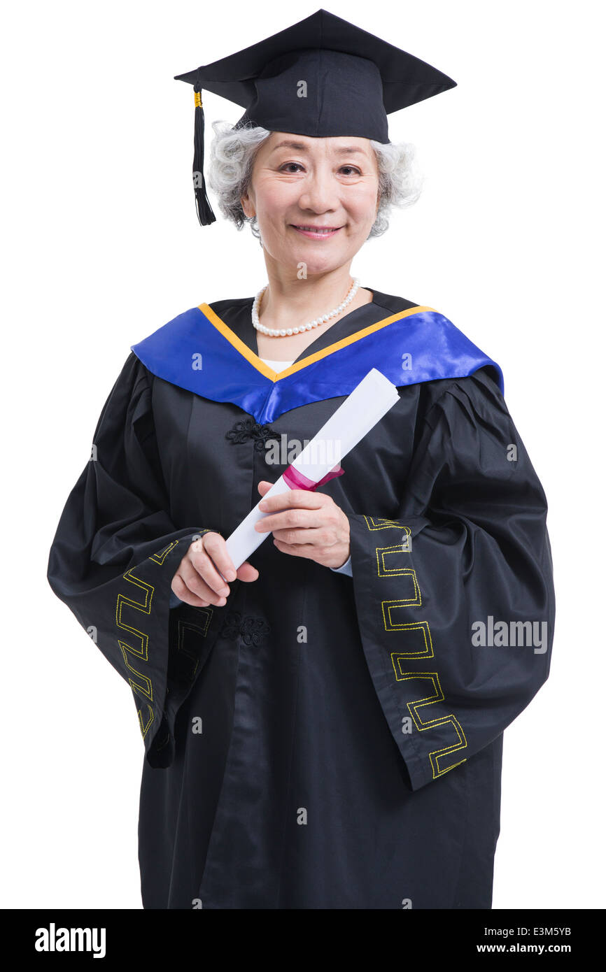 Senior student cheering for graduation Stock Photo - Alamy