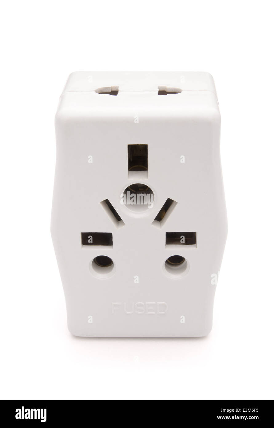 back view universal adapter with clipping path Stock Photo - Alamy