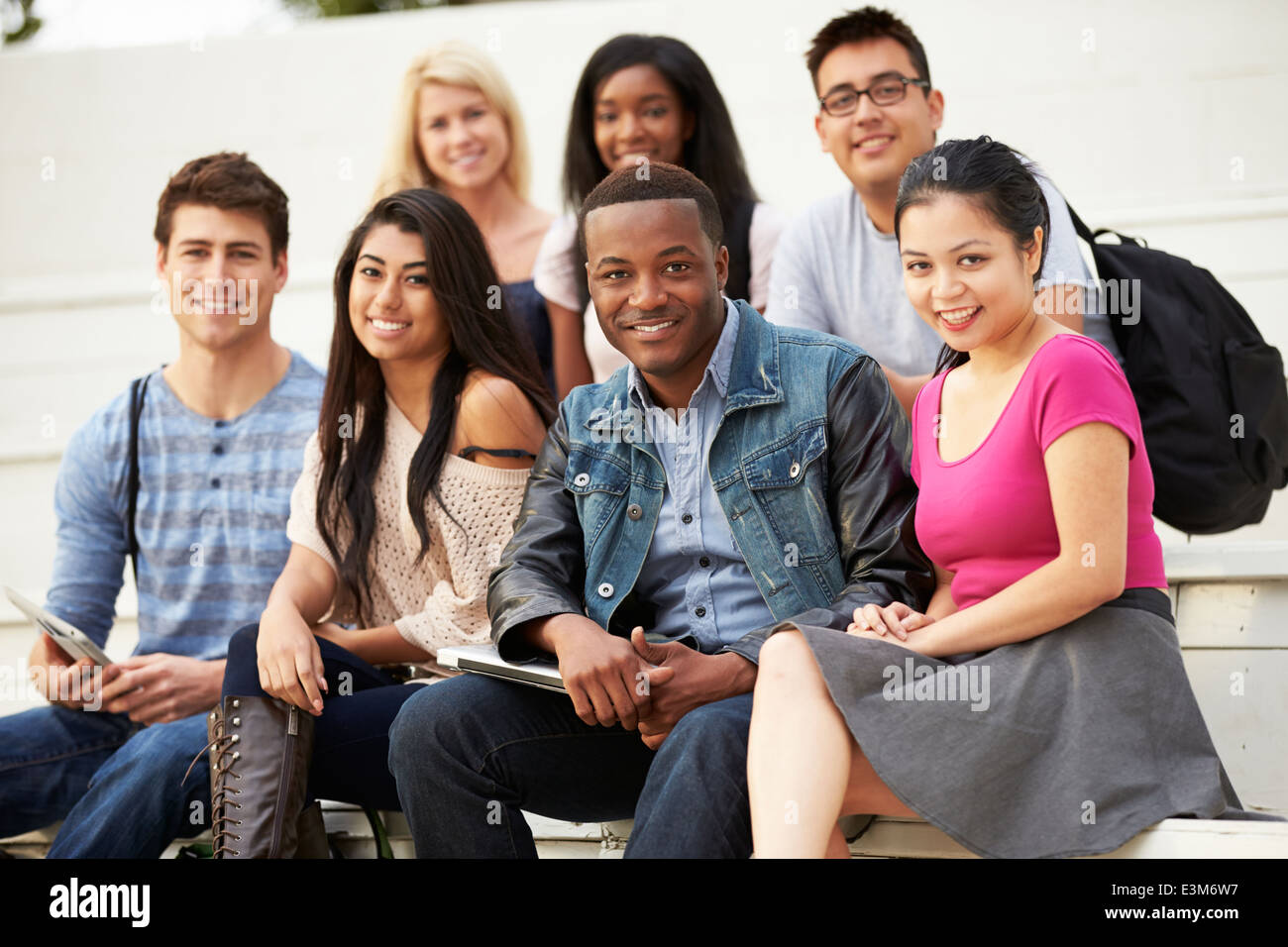 Portrait Of University Students Outdoors On Campus Stock Photo - Alamy