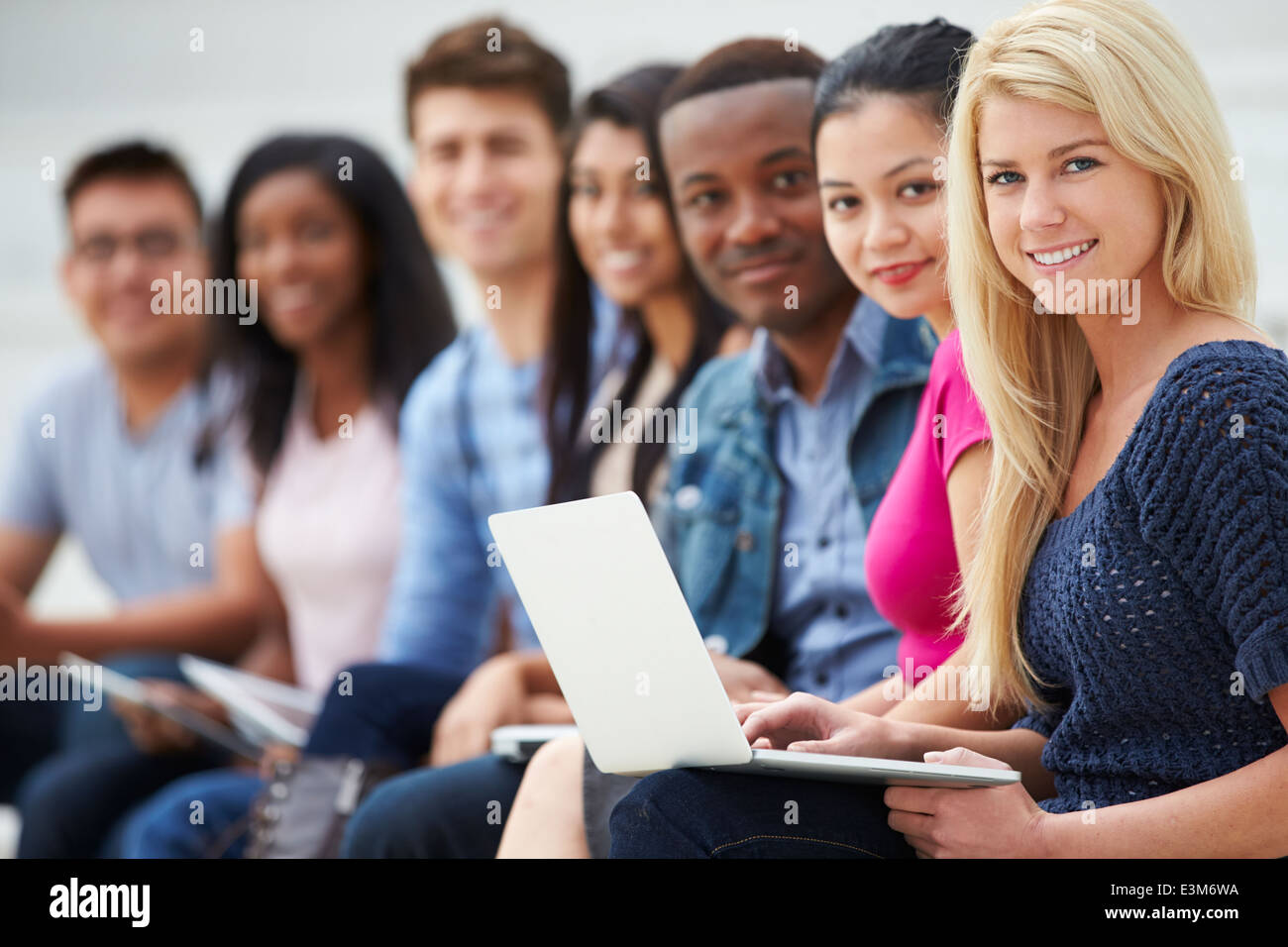 Portrait Of University Students Outdoors On Campus Stock Photo - Alamy