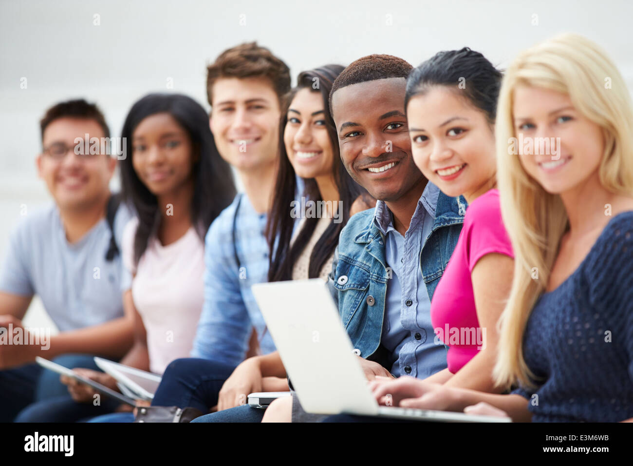 Portrait Of University Students Outdoors On Campus Stock Photo - Alamy