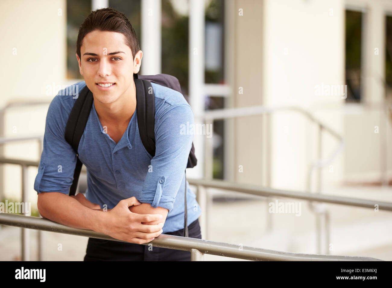 Portrait Of Male High School Student Outdoors Stock Photo - Alamy