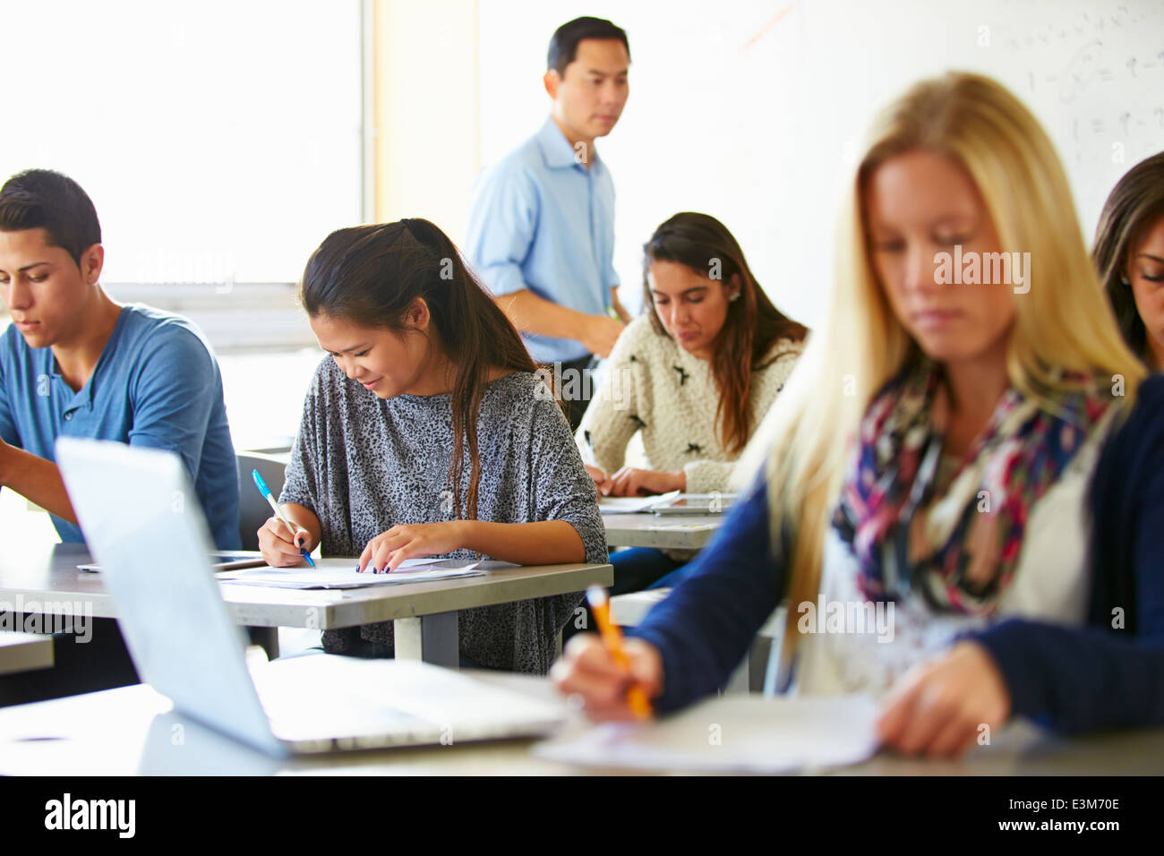 Female High School Student Using Laptop In Class Stock Photo - Alamy