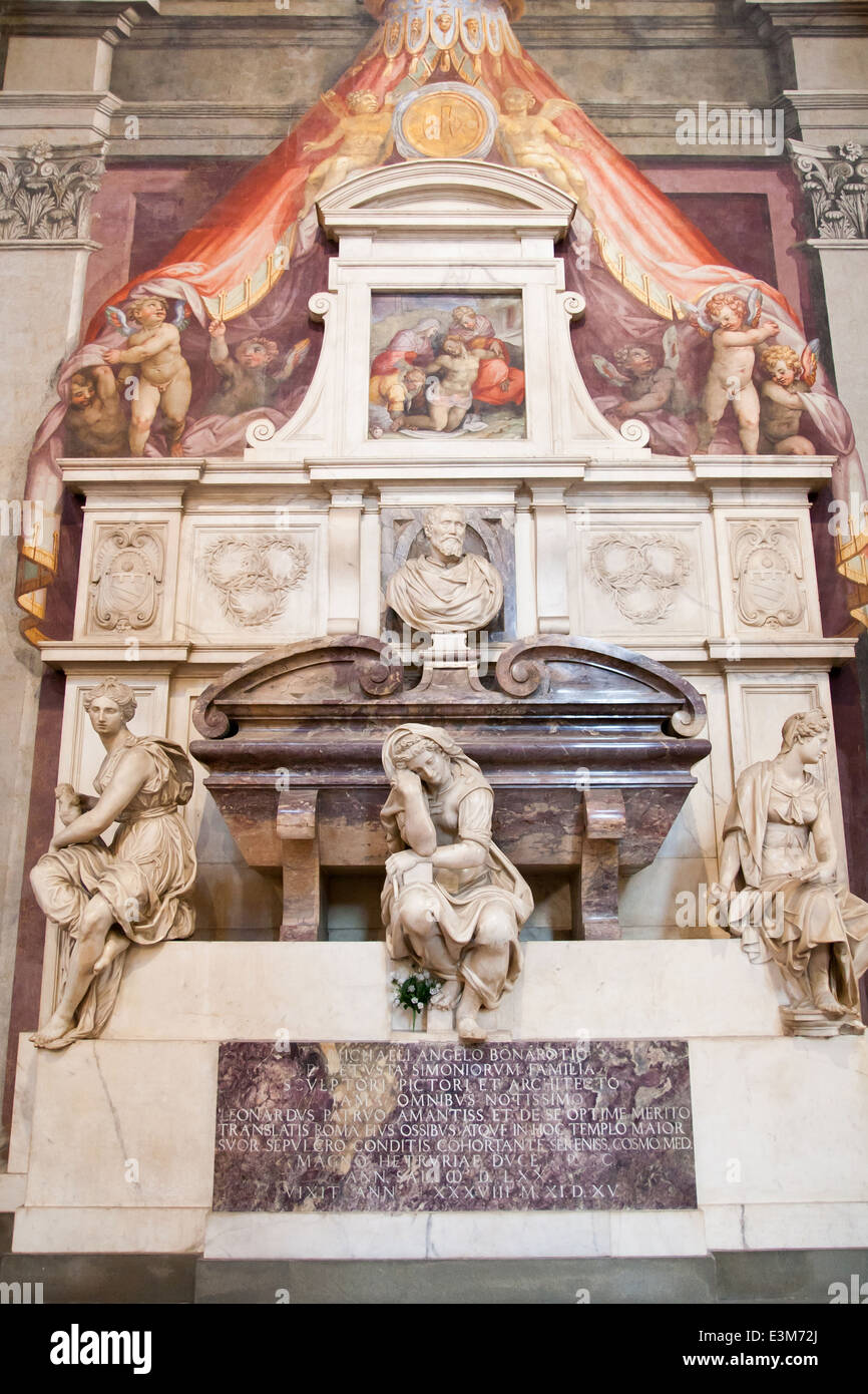Miguel Angel, Michelangelo grave, Santa Croce, Florence Stock Photo - Alamy