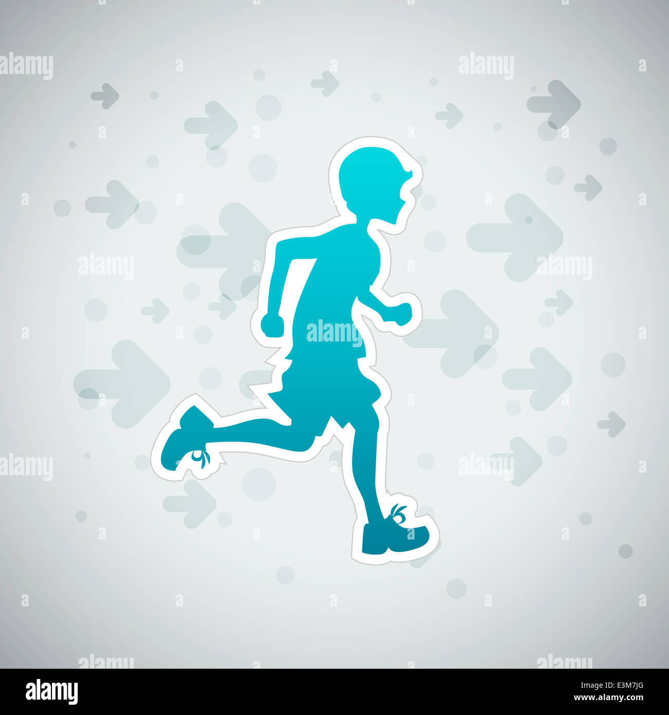 Vector illustration of a boy running exercise Stock Photo - Alamy