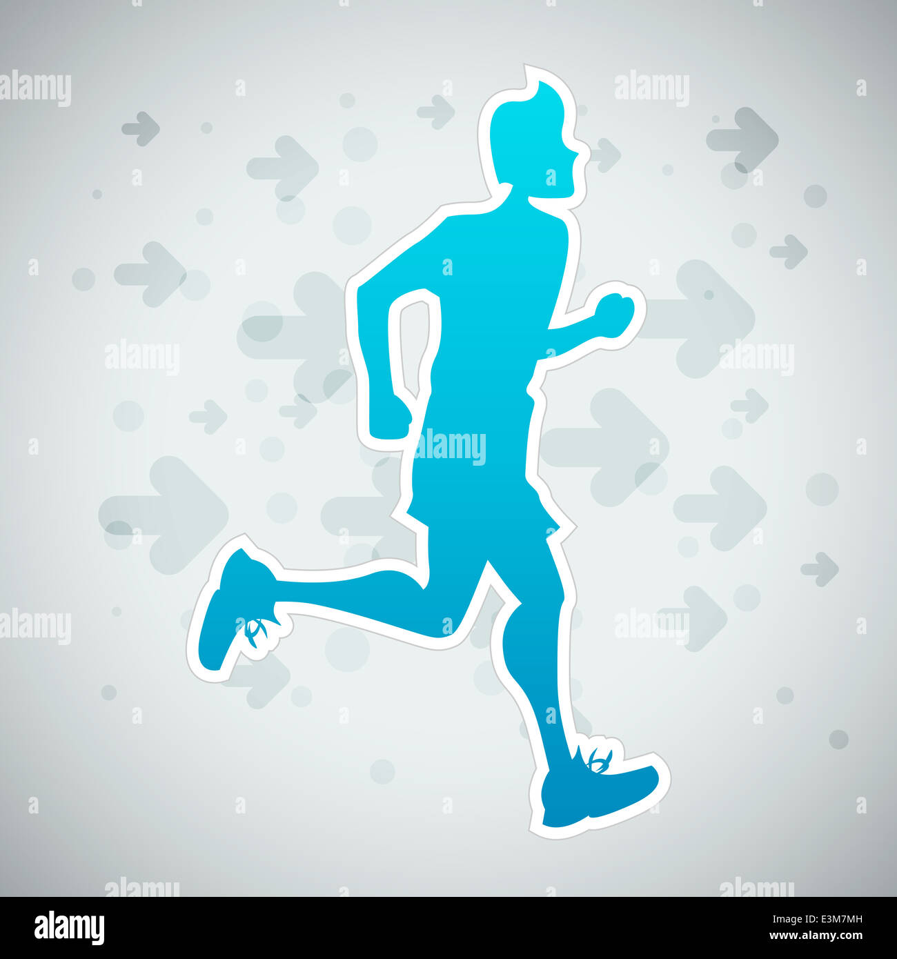 Vector illustration of a man running exercise Stock Photo - Alamy